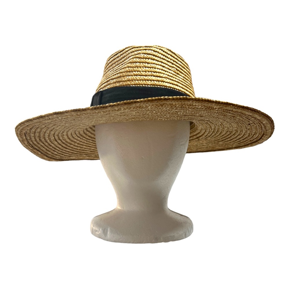Wide Brim Artist Straw Hat With Classic Black Grosgra… - Gem